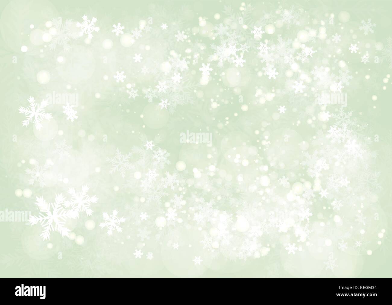A3 Vector Green gradient winter paper background with the snow and ...