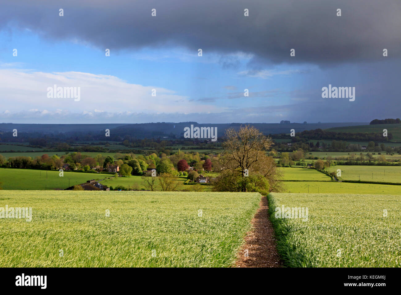 A view of the Wylye Valley at Corton in Wiltshire Stock Photo - Alamy