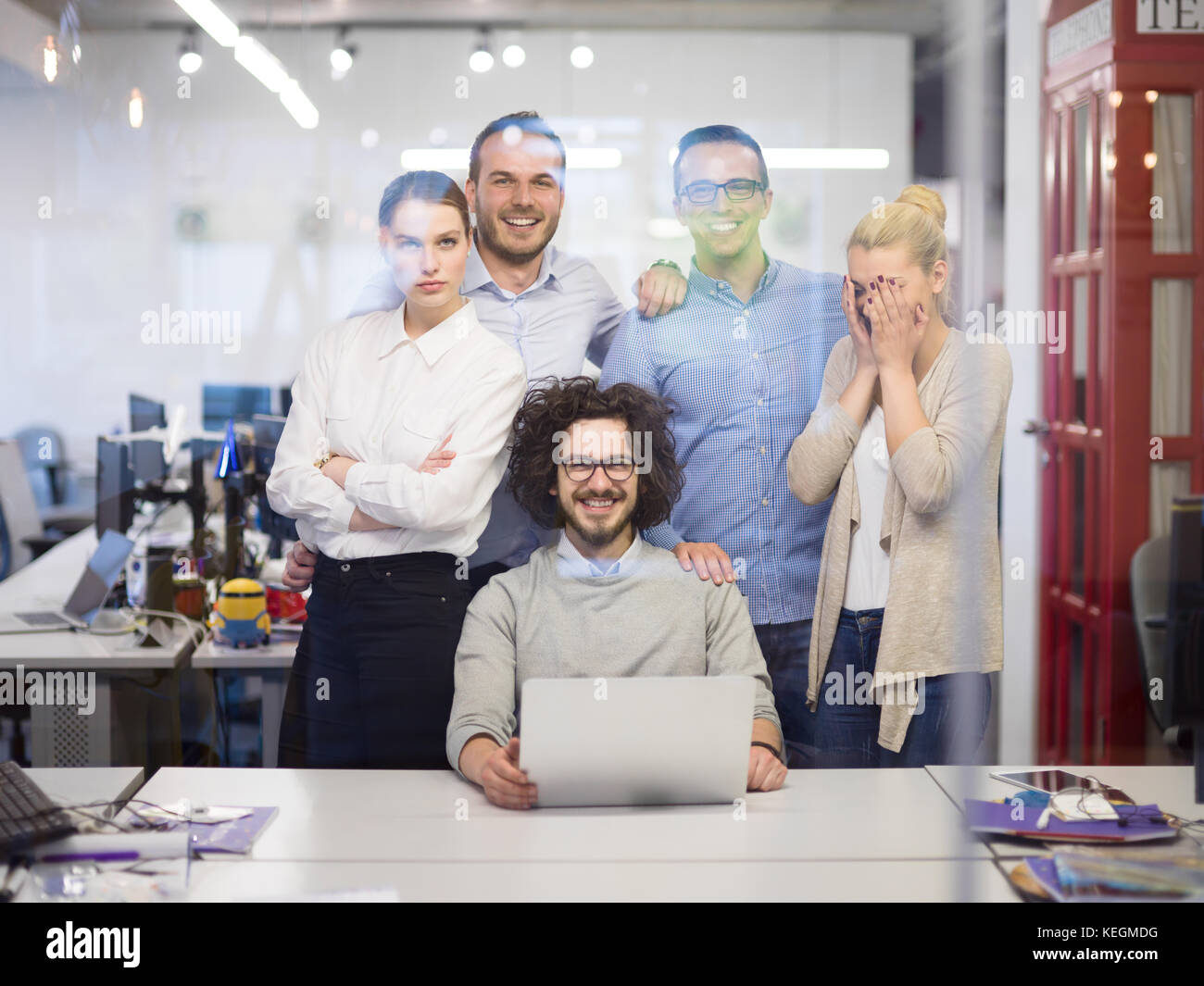 Portrait Of Successful Business people Entrepreneur At Busy startup ...
