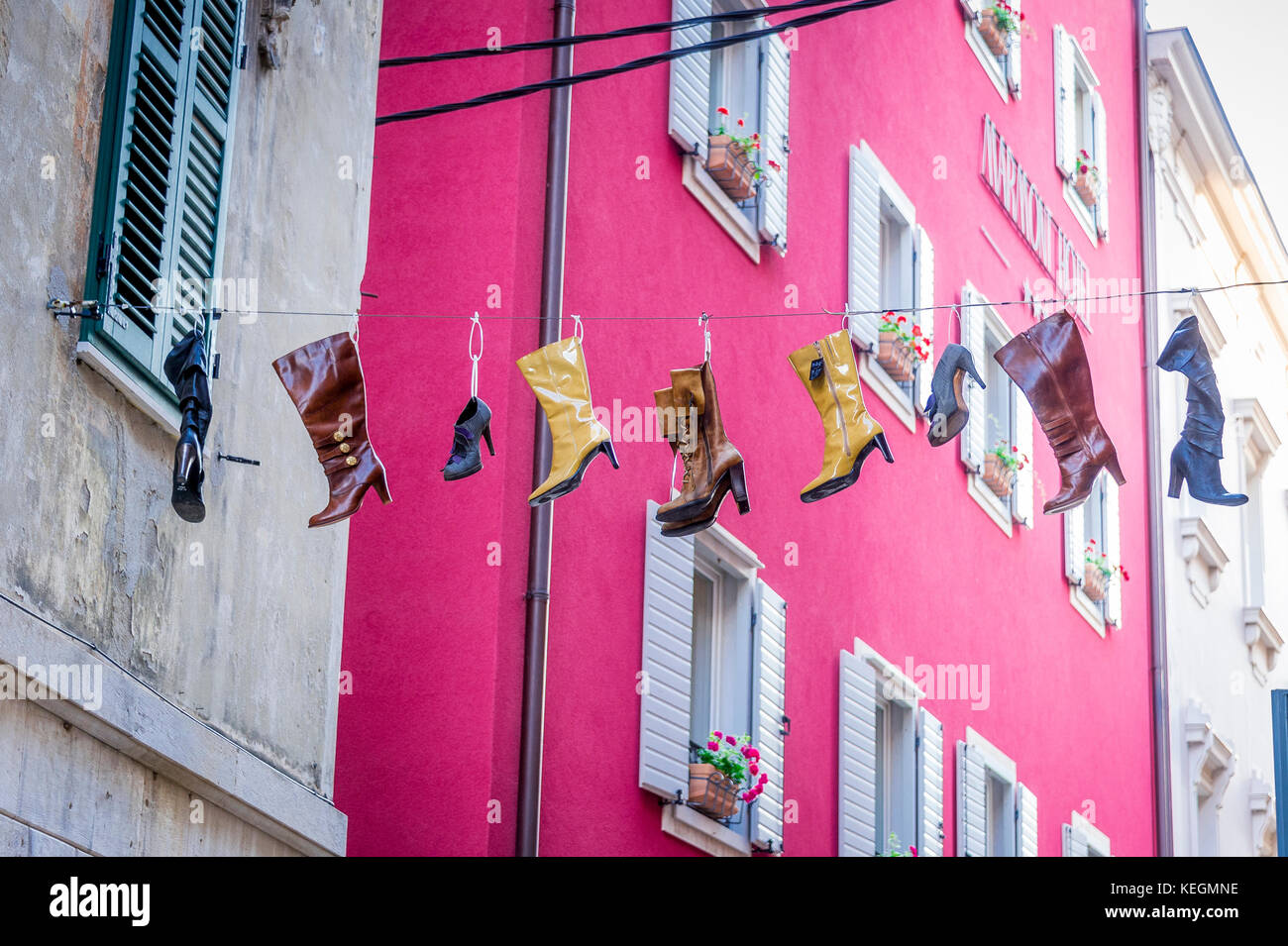 Abstract art and colourful homes in Split, Croatia Stock Photo - Alamy