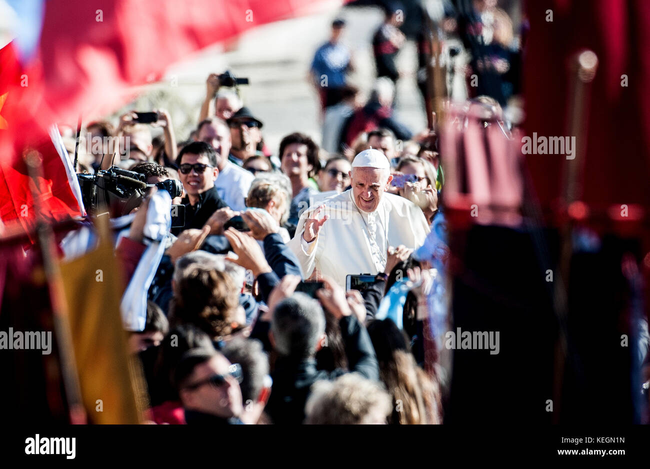 Pope Francis leads his weekly general audience at St. Peter's Square at ...