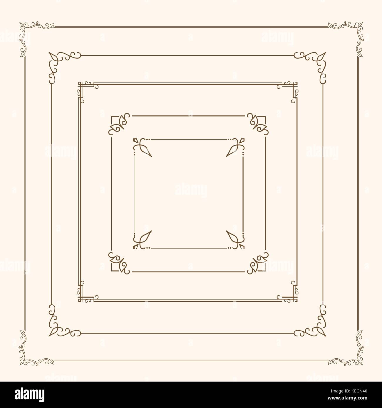 The classic line frame border design element Stock Vector Image & Art ...