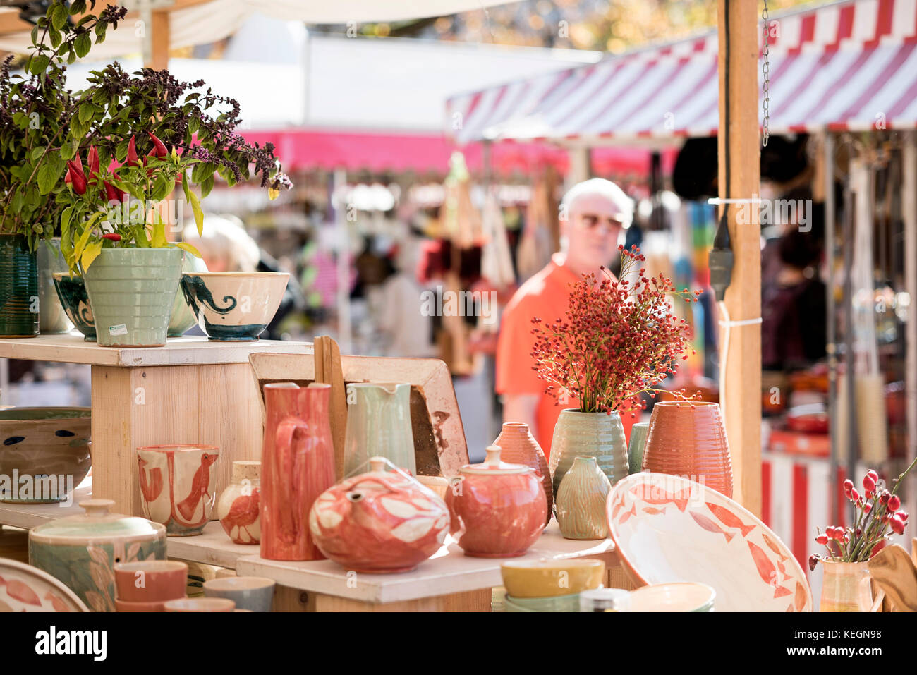 Auer Dult - Traditional Fair at Munich, Pottery Stall, Bavaria, Germany ...