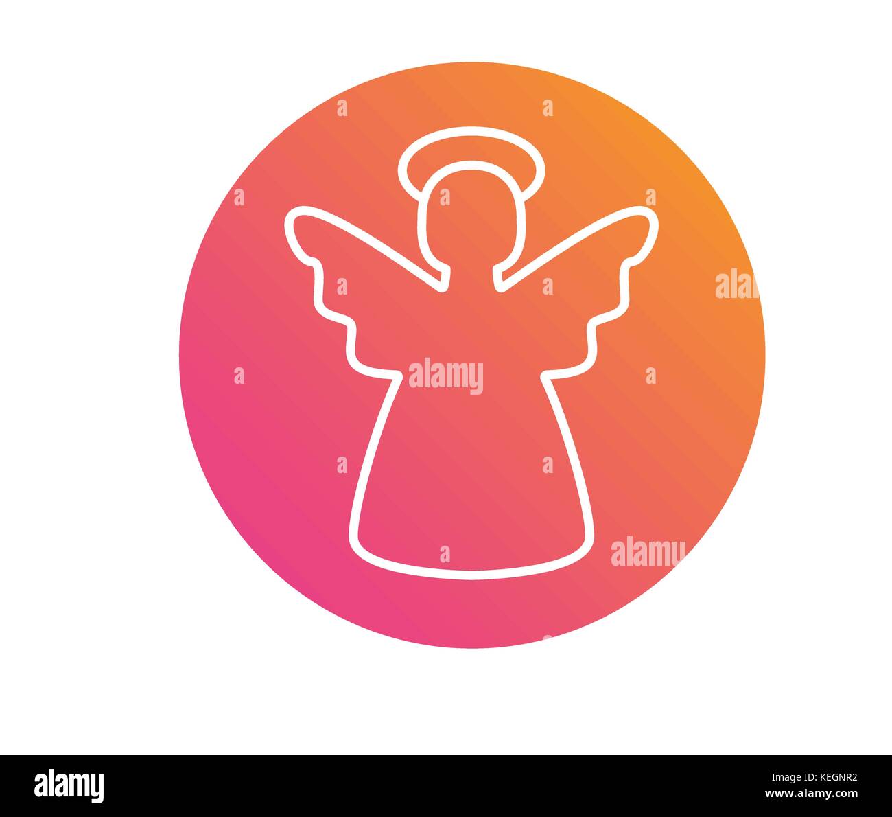 Isolated Vector colorful gradient Christmas angel flat icon Stock ...