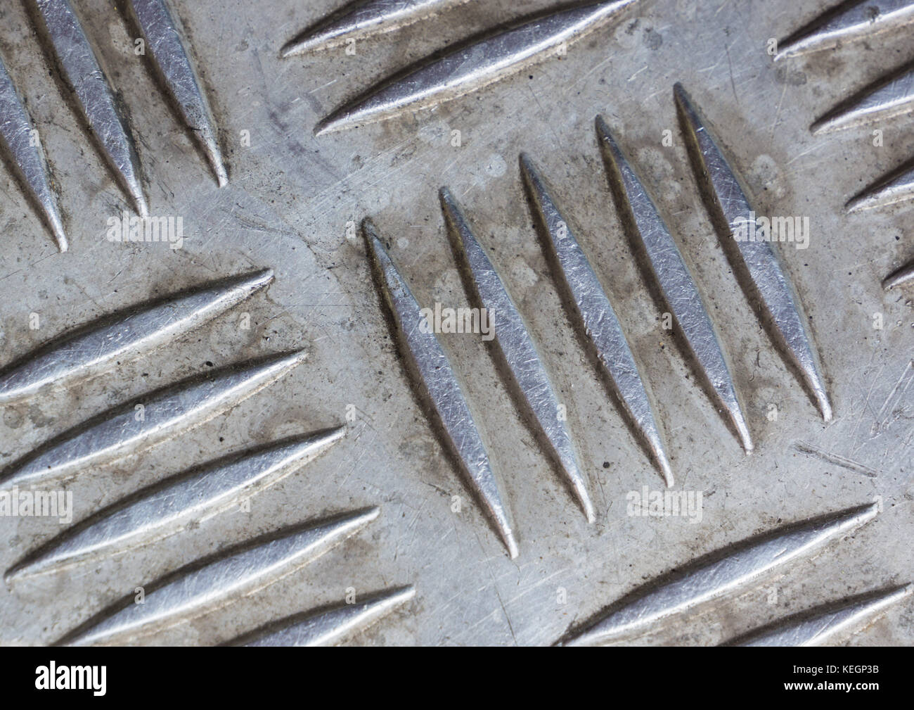 An abstract shot of the patterns on the surface of a steel footplate ...