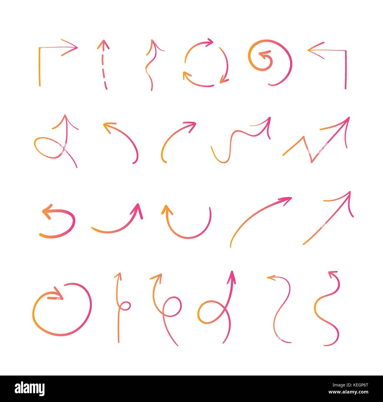 The Colorful gradient drawing arrow collection Stock Vector Image & Art ...