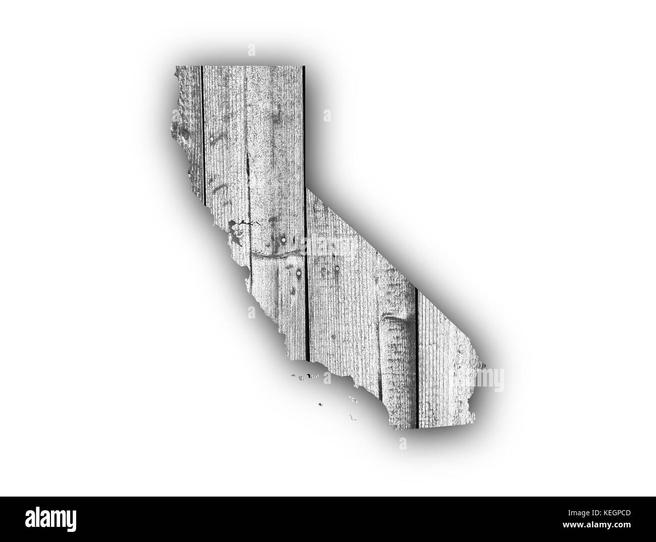 Map of California on weathered wood Stock Photo - Alamy