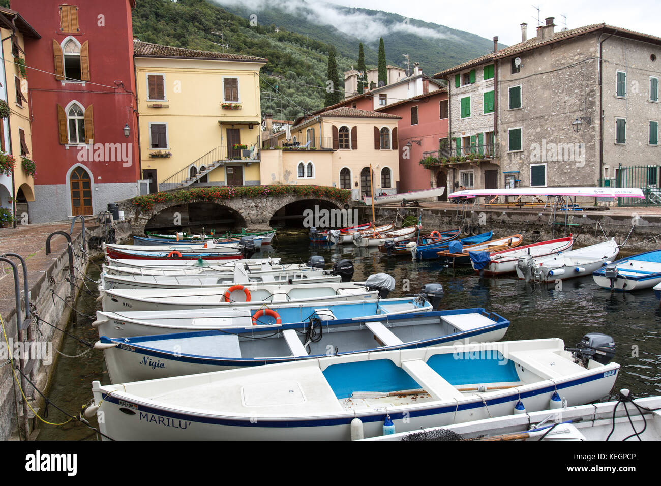 Cassone, Lake Garda, Italy. Picturesque view of the village Cassone ...
