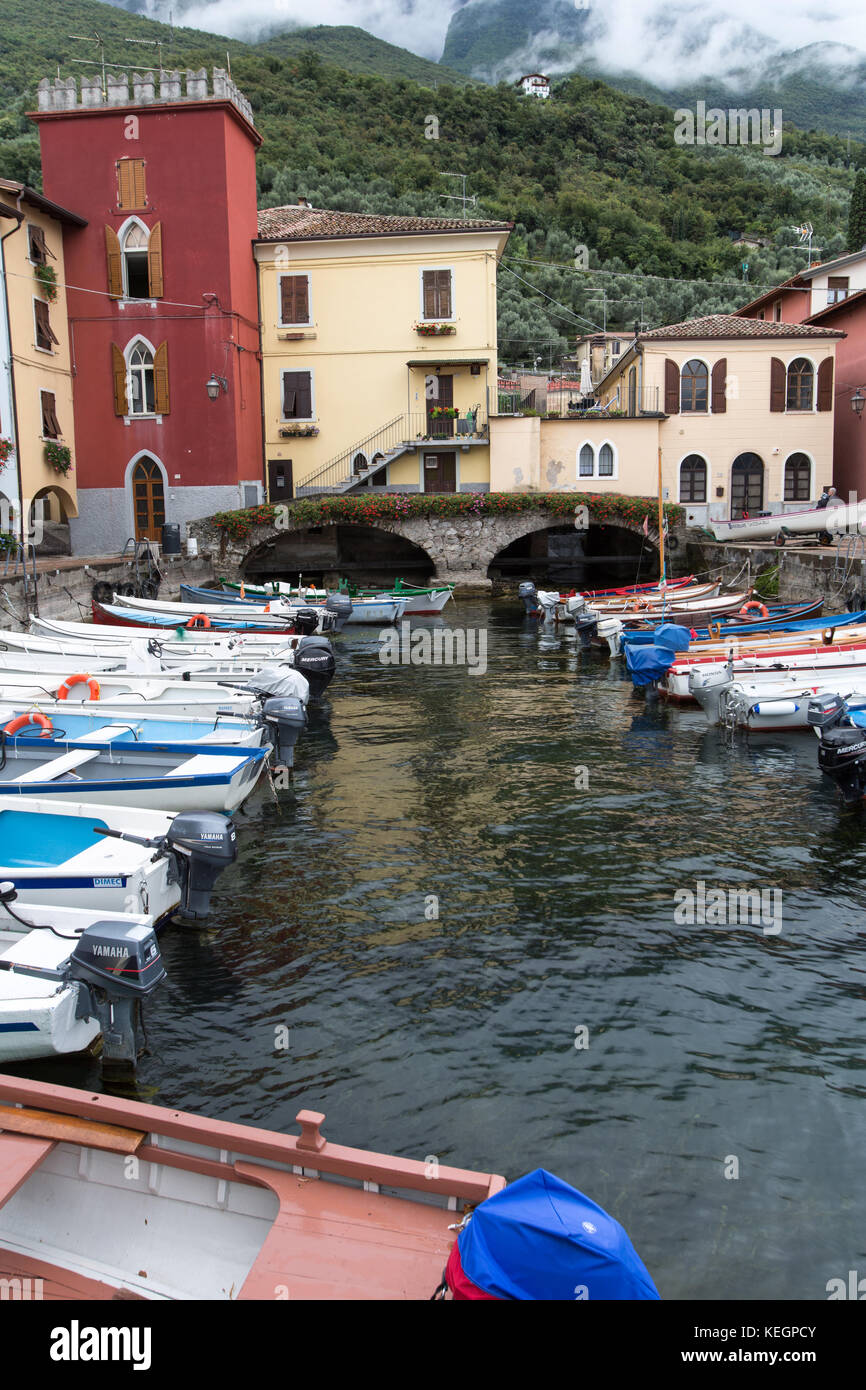 Cassone, Lake Garda, Italy. Picturesque view of the village Cassone ...