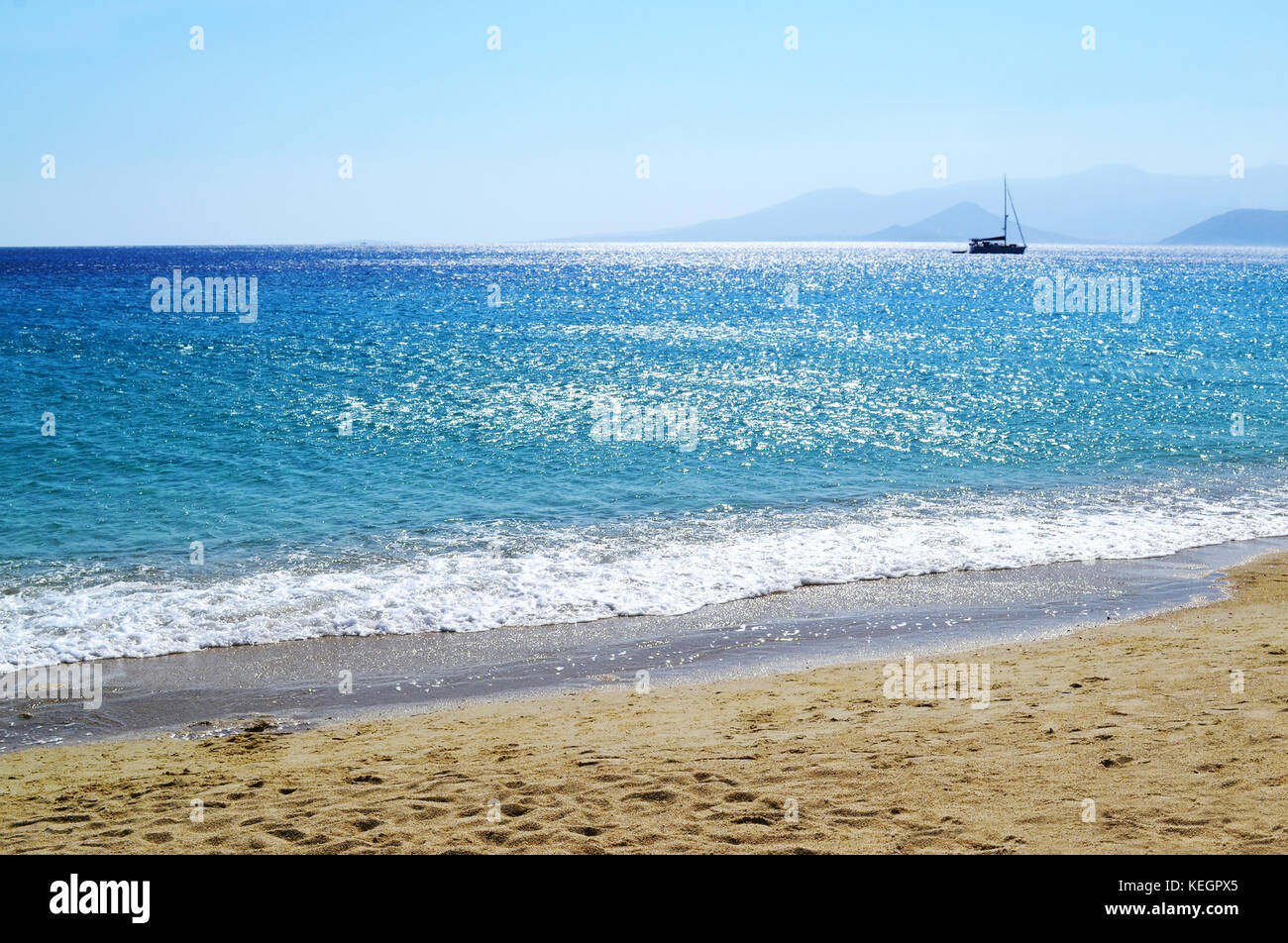 Saint Prokopios beach at Naxos island Cyclades Greece Stock Photo - Alamy