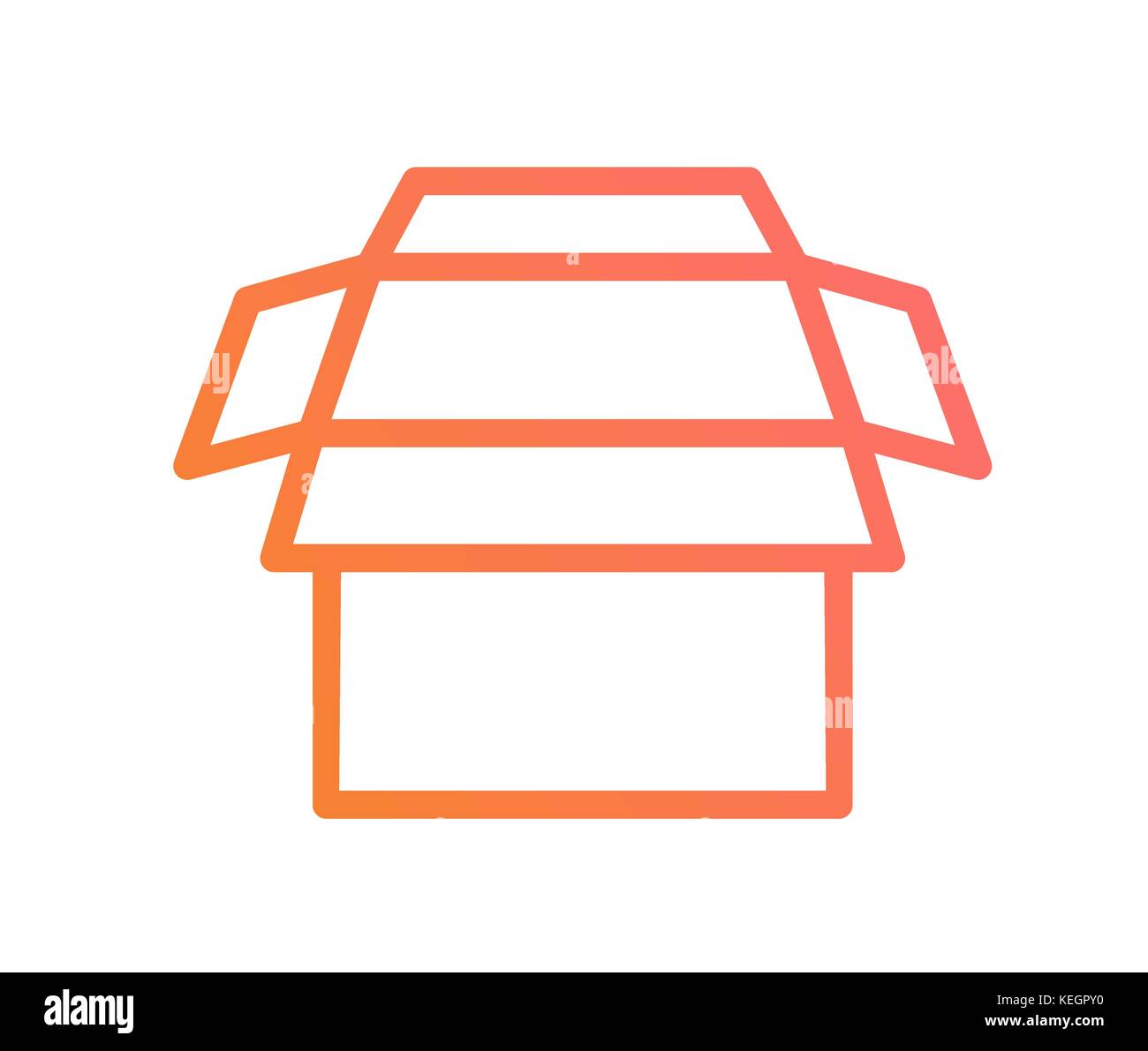 Isolated Vector gradient orange to pink delivery shipping box line icon ...