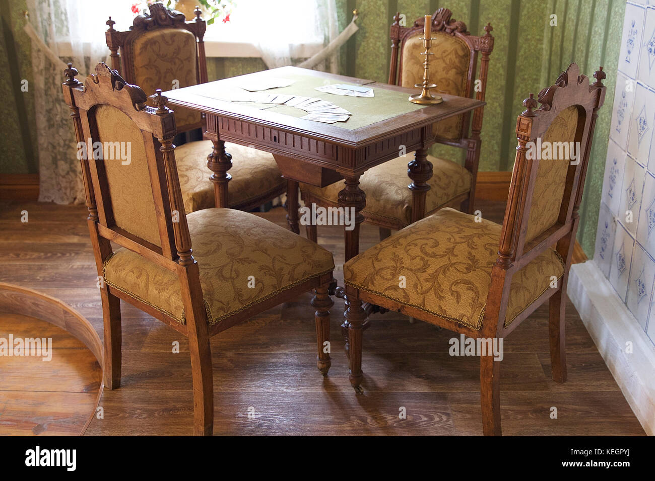Table and chairs in the early twentieth-century style, Russia Stock ...