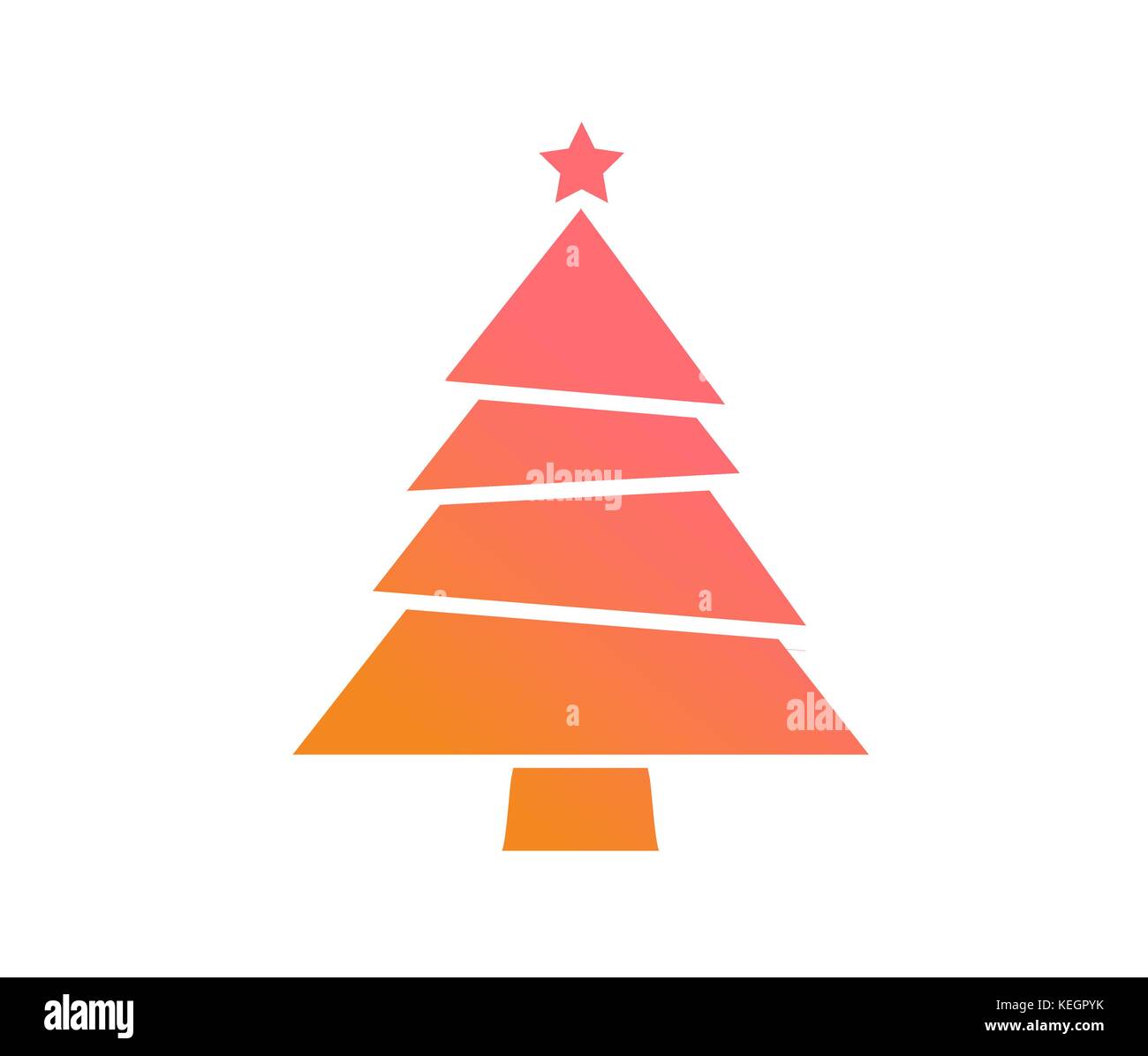 Isolated vector colorful gradient Christmas tree flat icon Stock Vector ...