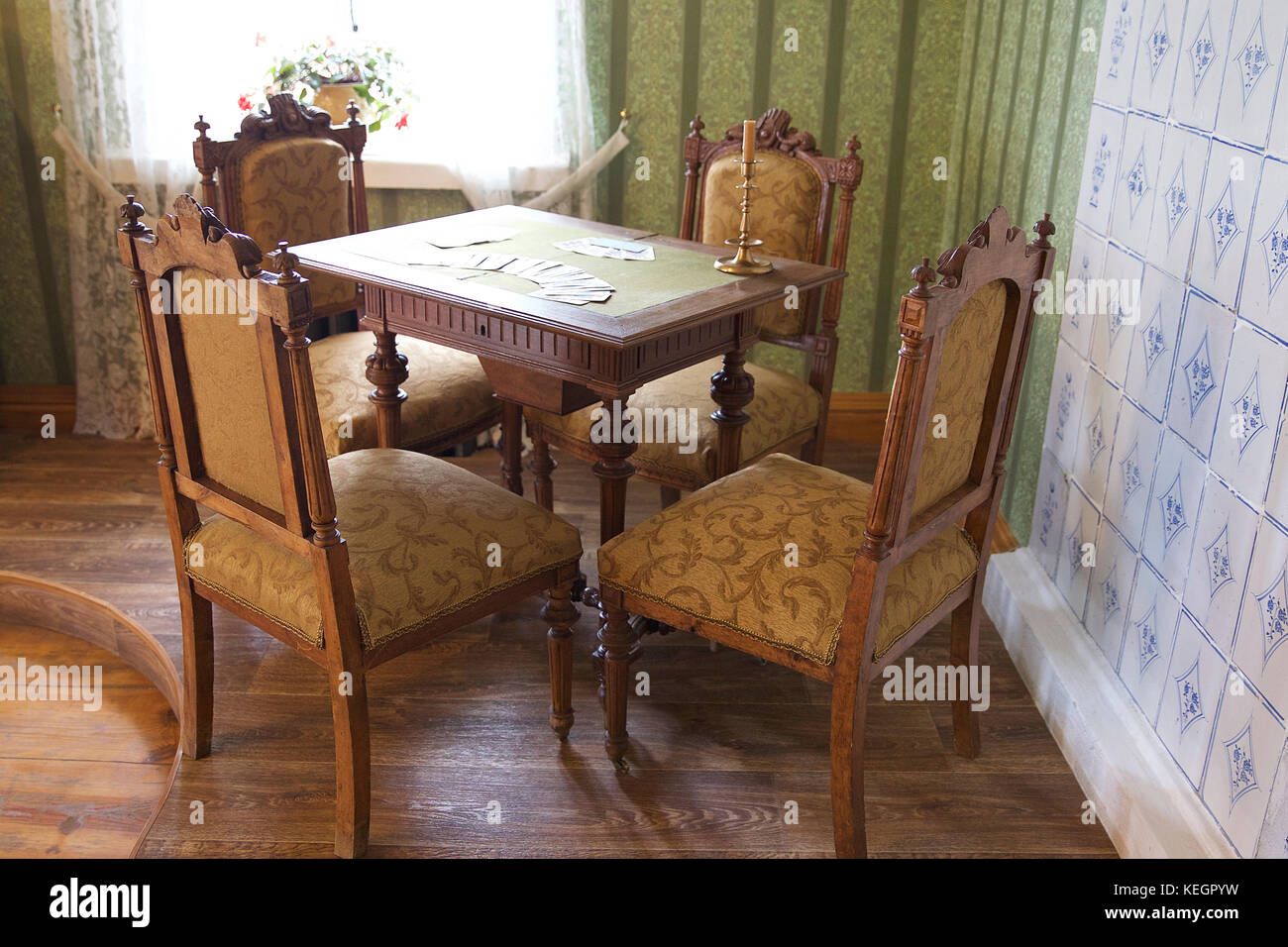 Table and chairs in the early twentieth-century style, Russia Stock ...