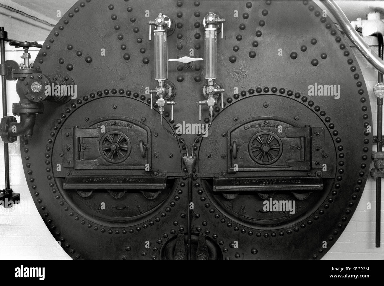 Boiler in Tower Bridge engine rooms Stock Photo - Alamy