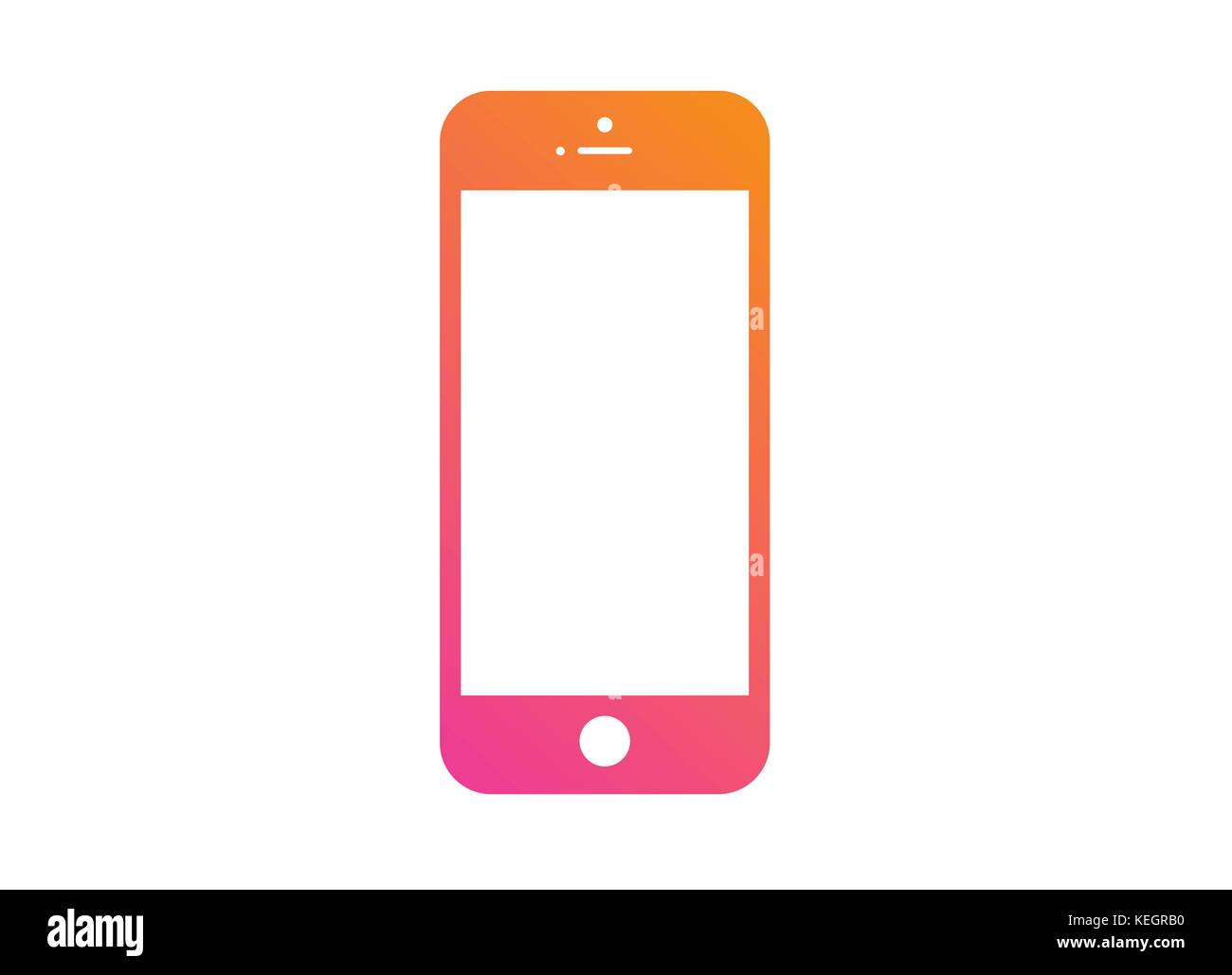 The Colorful gradient pink to orange OLED black flat smart wide TV icon ...