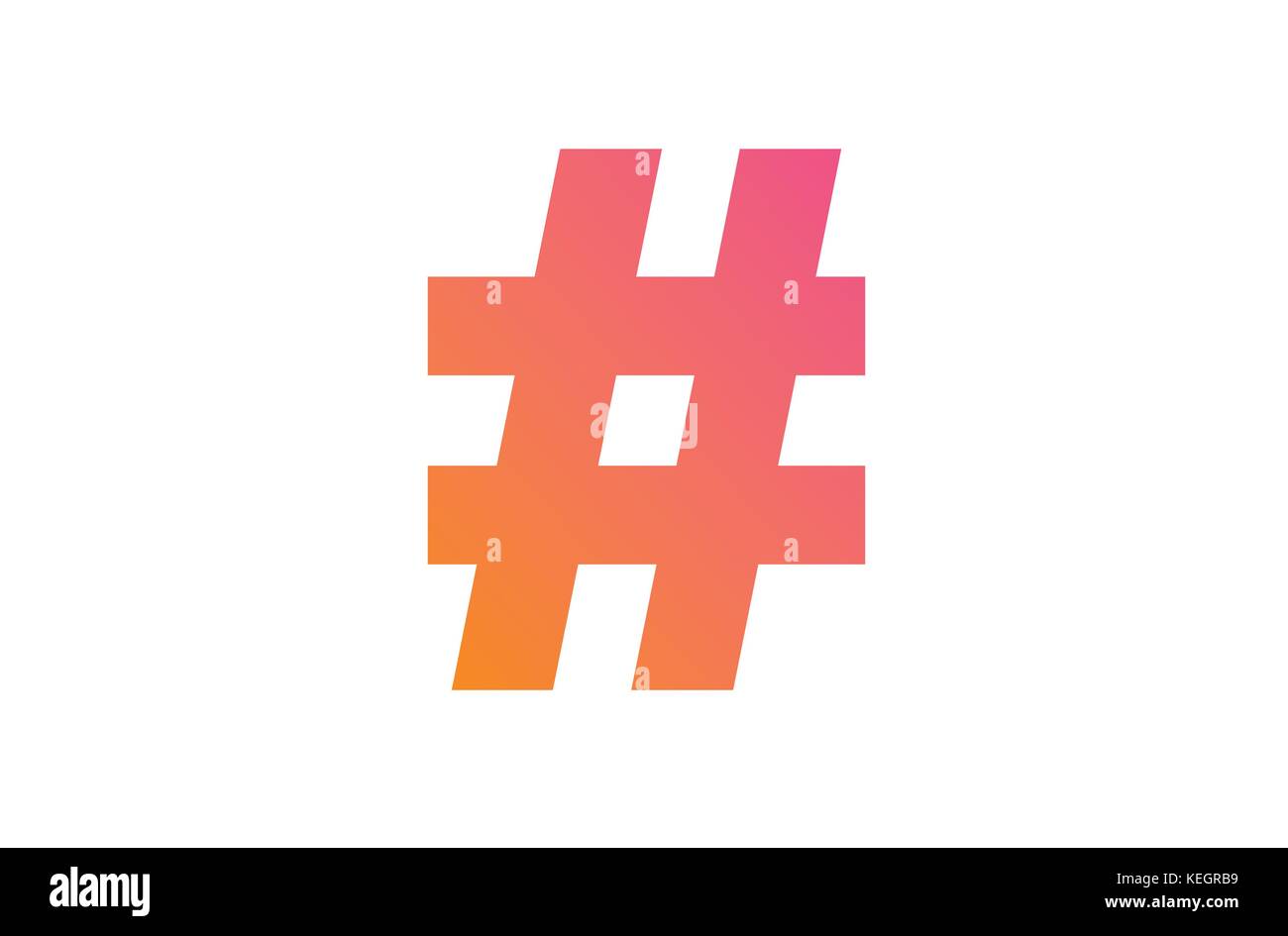 The vector gradient pink to orange hashtag symbol icon Stock Vector ...