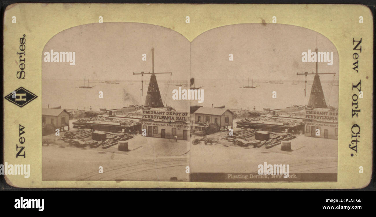 Floating Derrick, New York. (View of Pennsylvania Railroad Emigrant ...