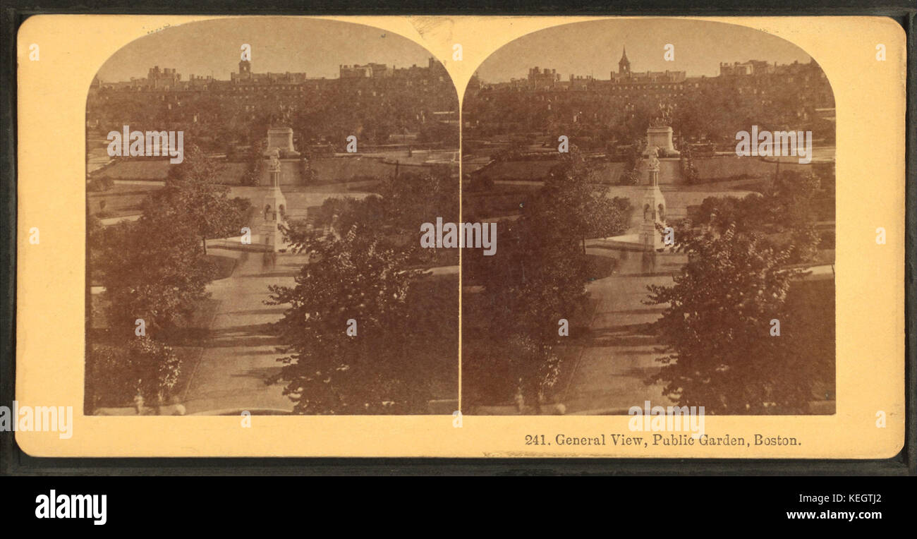 General view, Public Garden, Boston, by Littleton View Co Stock Photo ...