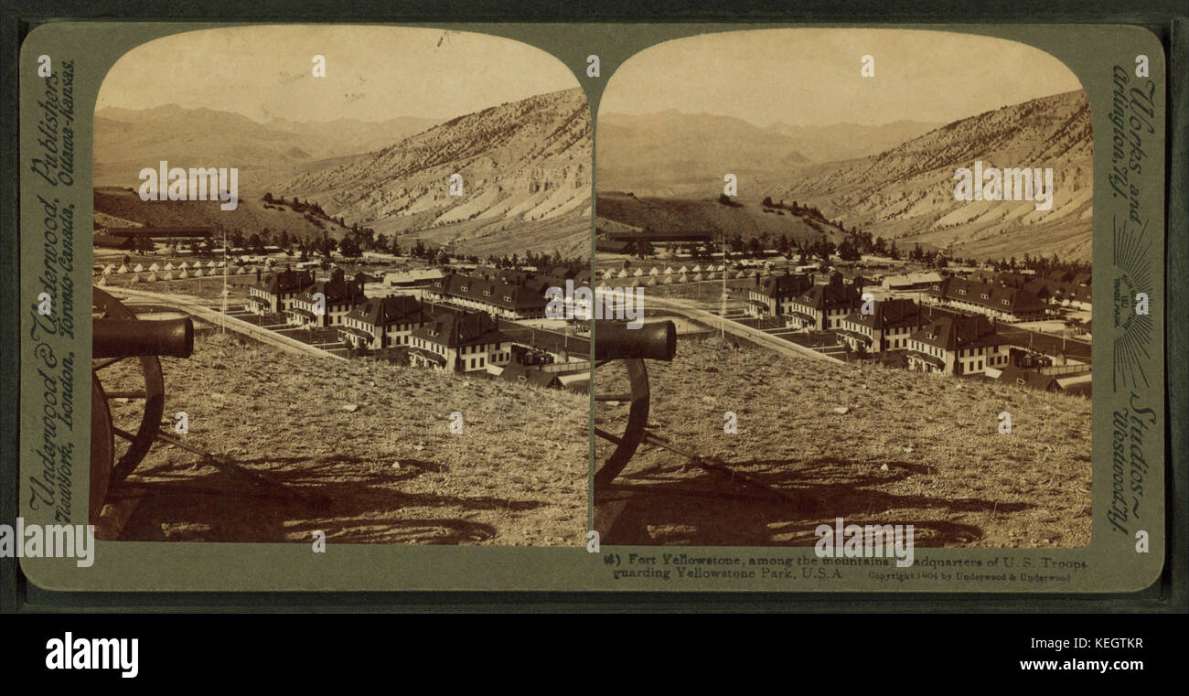 Fort Yellowstone, among the mountains, headquarters of U.S. Troops ...