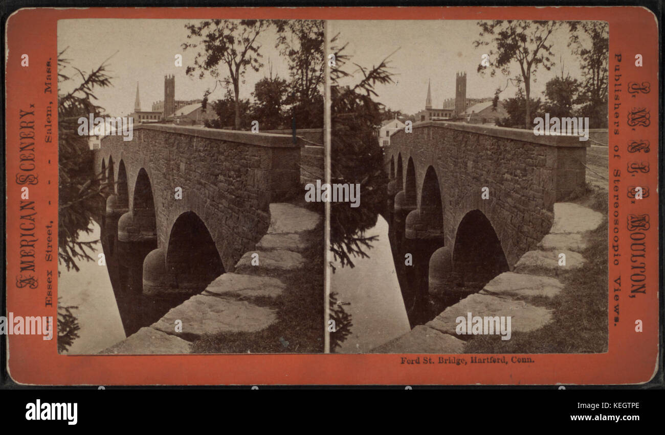 Ford Street bridge, Hartford, Conn, by J.W. & J.S. Moulton Stock Photo ...