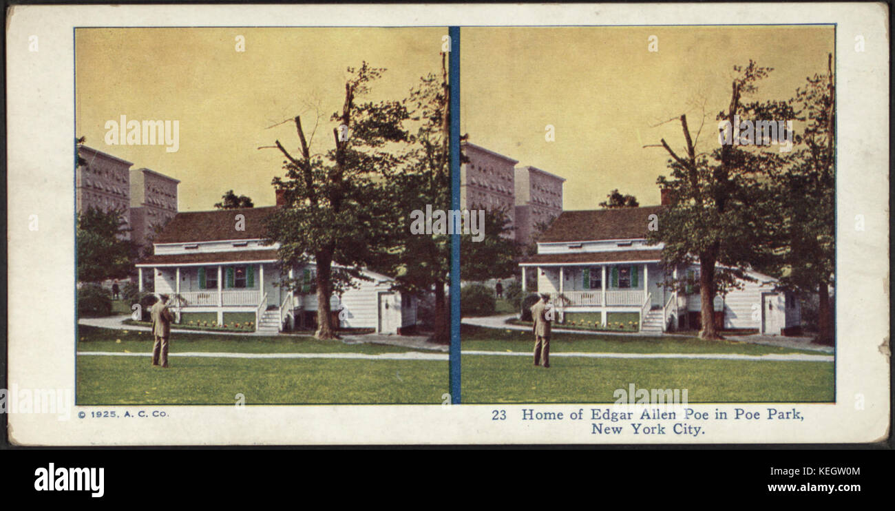 Home of Edgar Ellen Poe in Poe Park, New York City, from Robert N ...