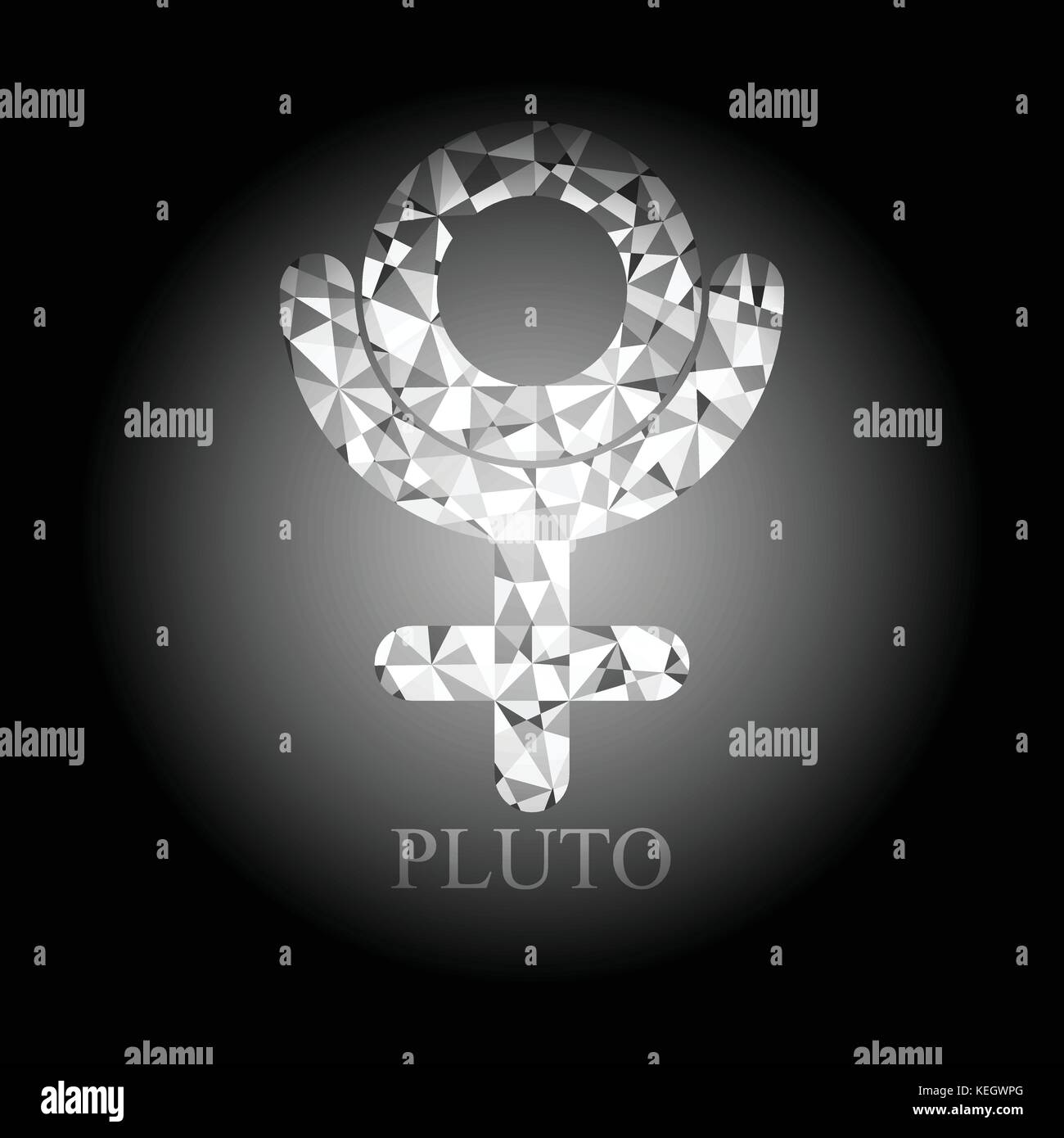 White polygonal Pluto icon astronomy sign symbol vector illustration on ...