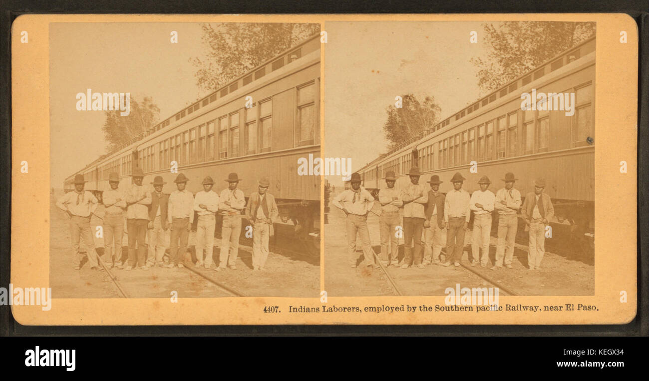 This photograph captures laborers of Native American descent working ...