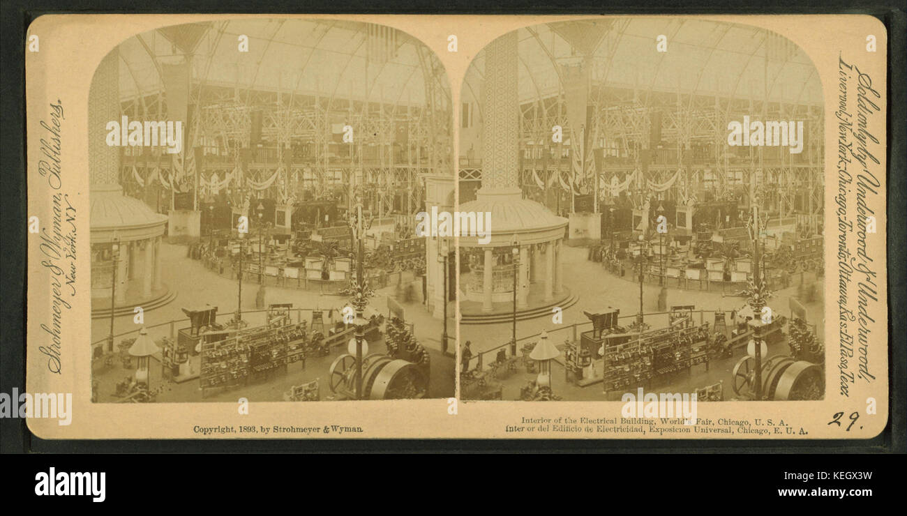 This photograph shows the interior of the Electrical Building at the ...
