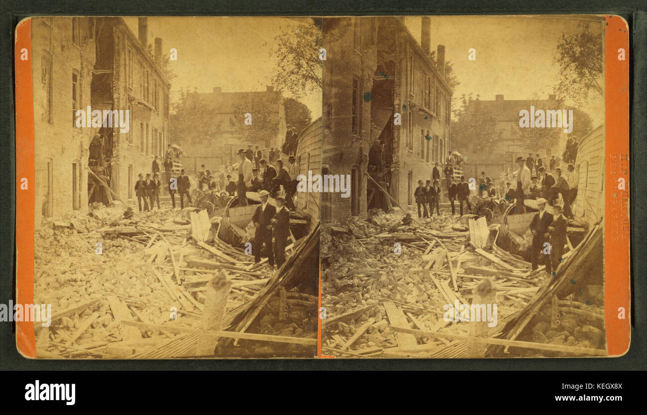 Debris and damaged buildings from explosion, by H. P. McIntosh 10 Stock ...