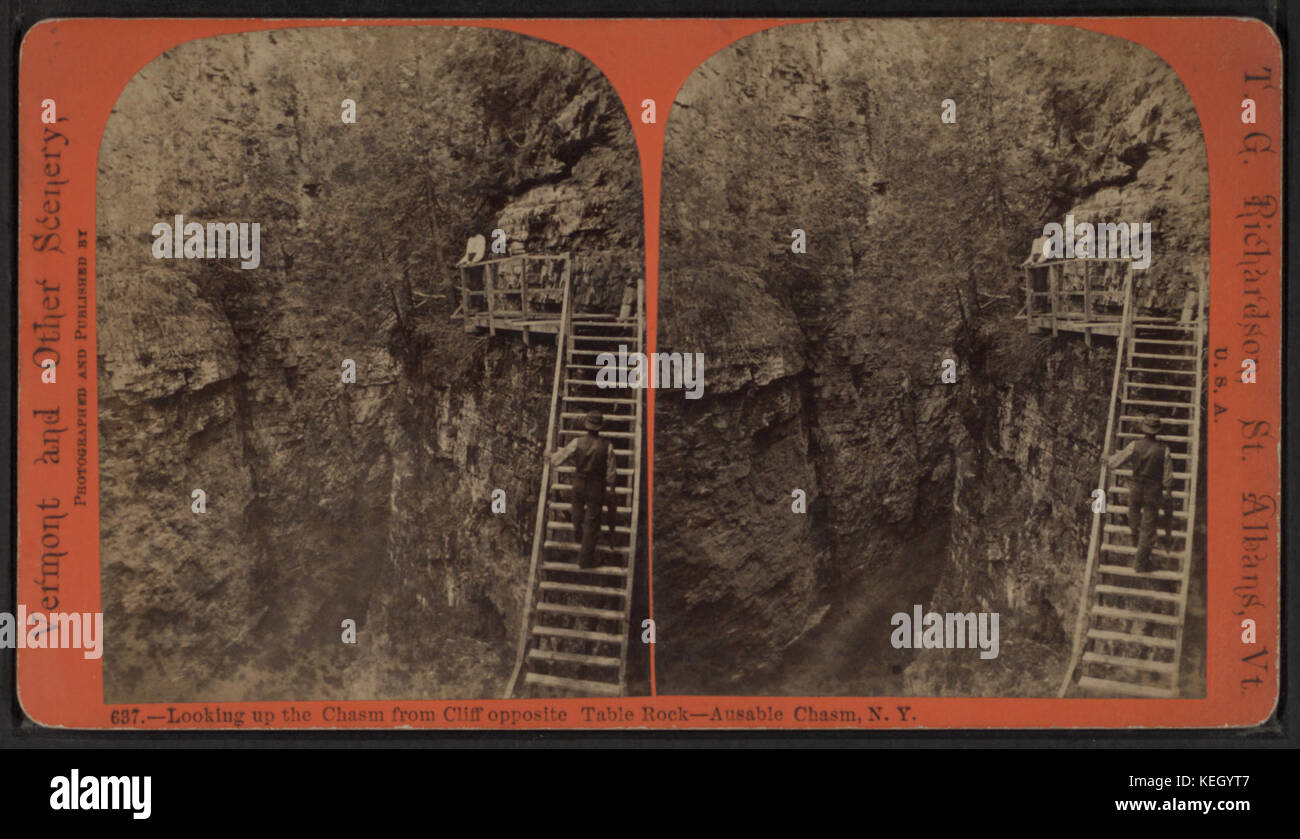 This photograph captures a scenic view of Ausable Chasm in New York ...