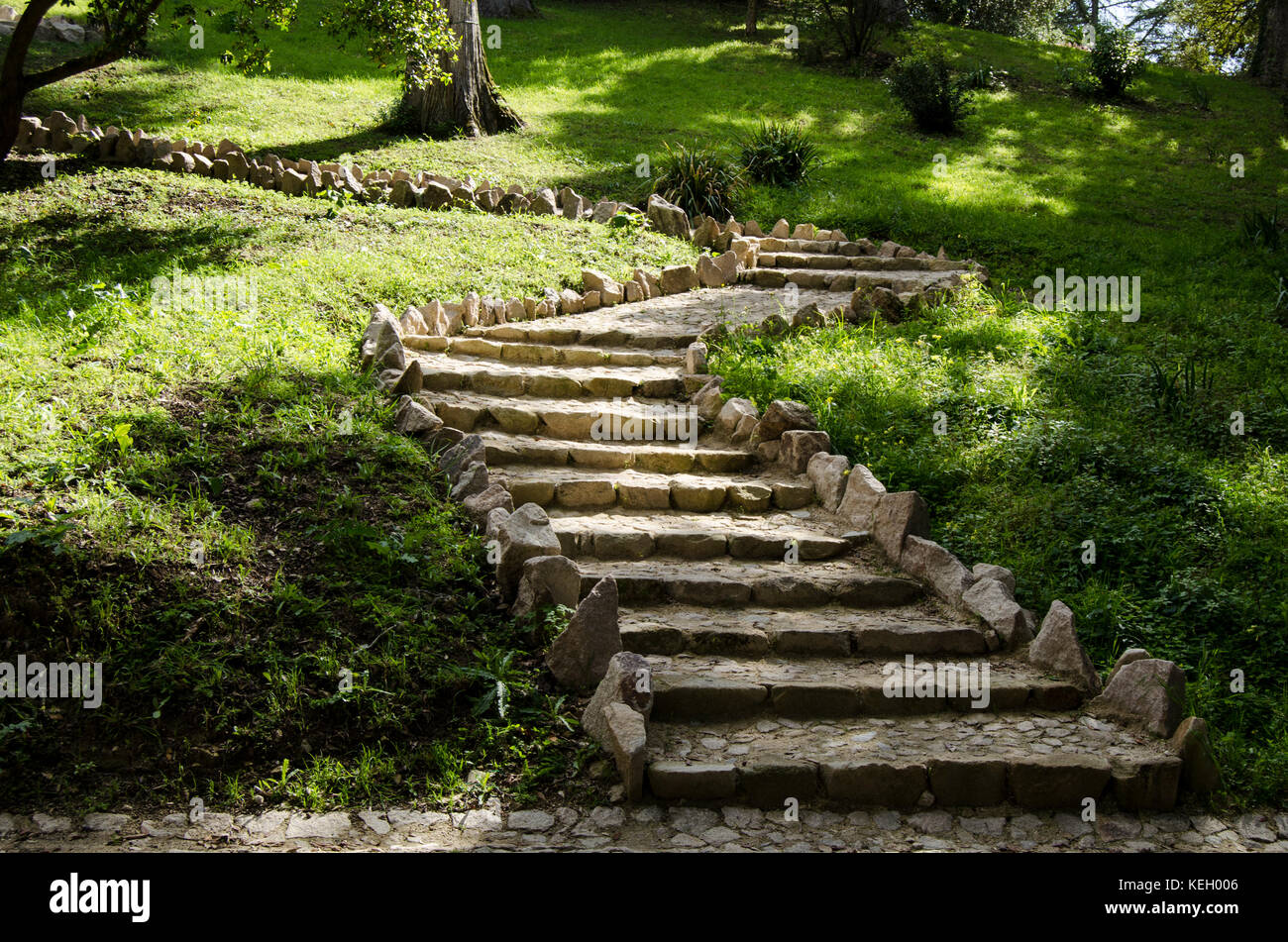 Green grass hill stairway hi-res stock photography and images - Alamy