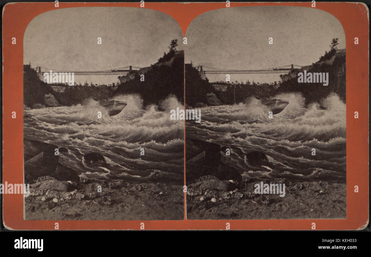 A stereoscopic view from the Robert N. Dennis collection showing a boat ...