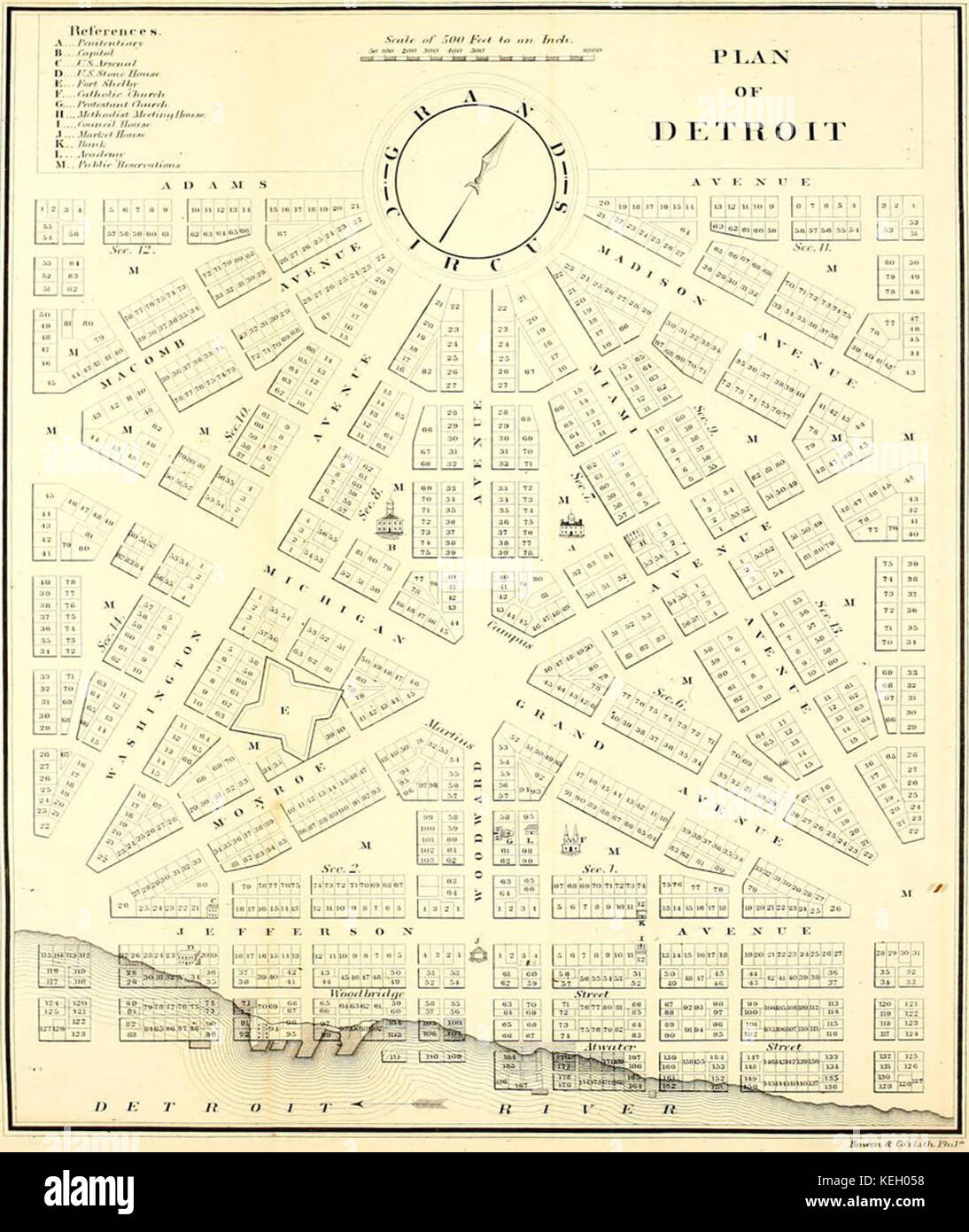 This 1807 map plan represents historical cartography, depicting ...
