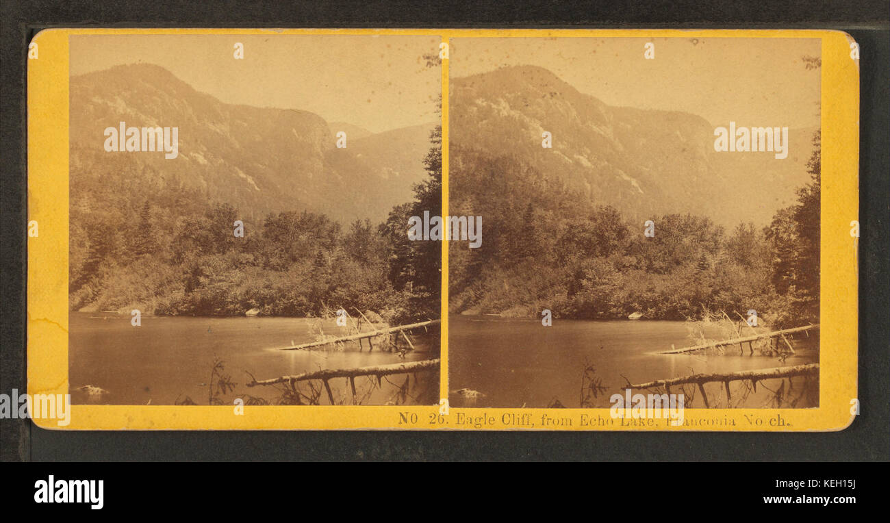 Eagle Cliff from Echo Lake, Franconia Notch, by Kilburn Brothers Stock ...