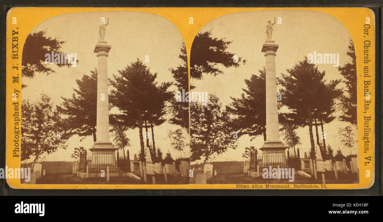 Ethan Allen monument, Burlington, Vt, by M. J. Bixby Stock Photo - Alamy