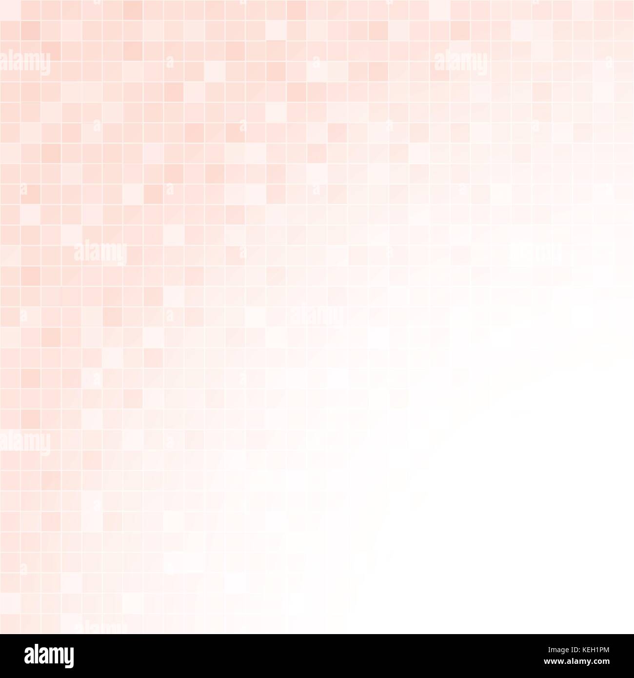 Pink pastel square grid mosaic background with white color in corner ...