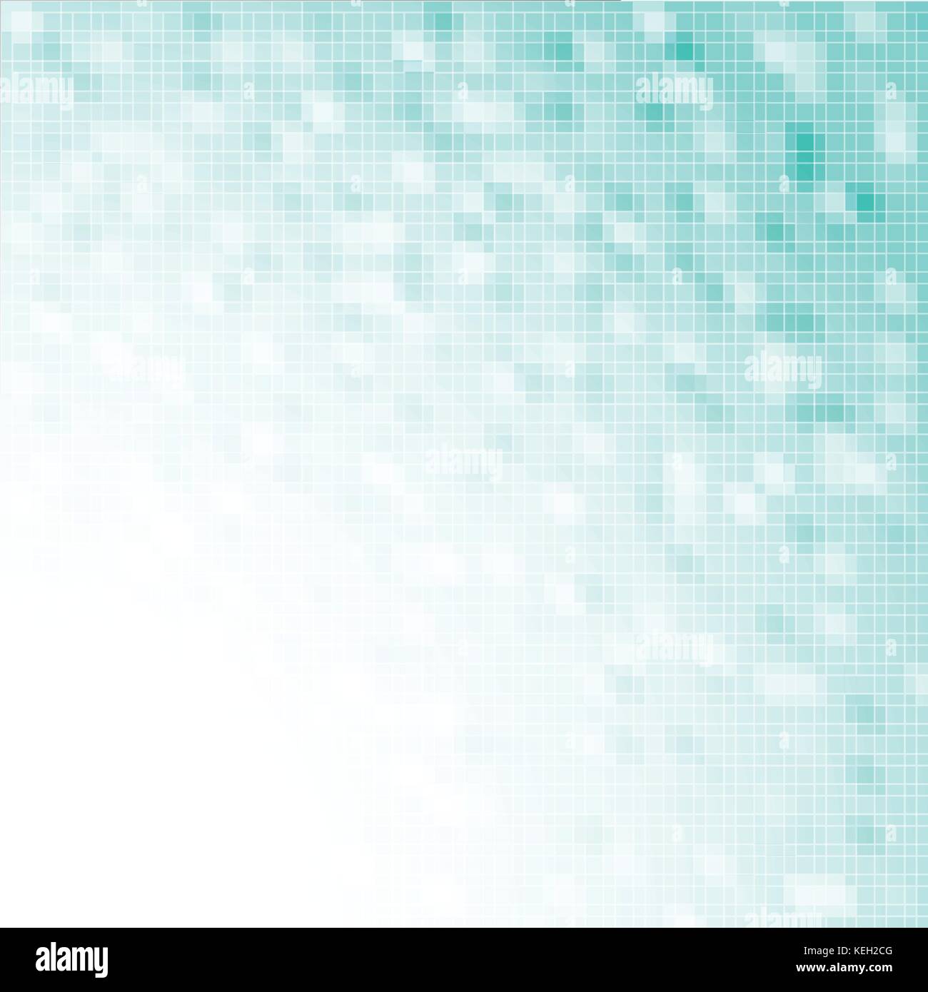Light blue square grid mosaic background with white color in corner ...