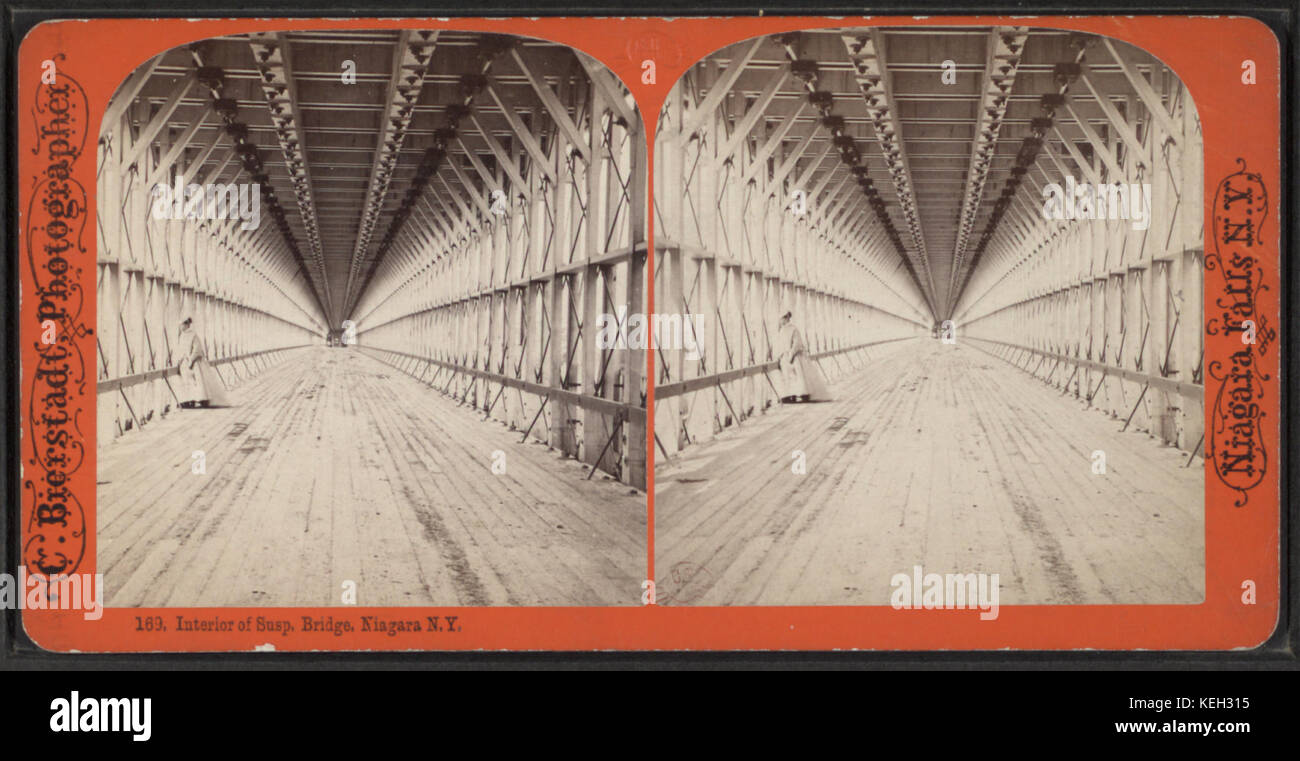 Interior of Suspension Bridge, Niagara, N.Y, from Robert N. Dennis ...