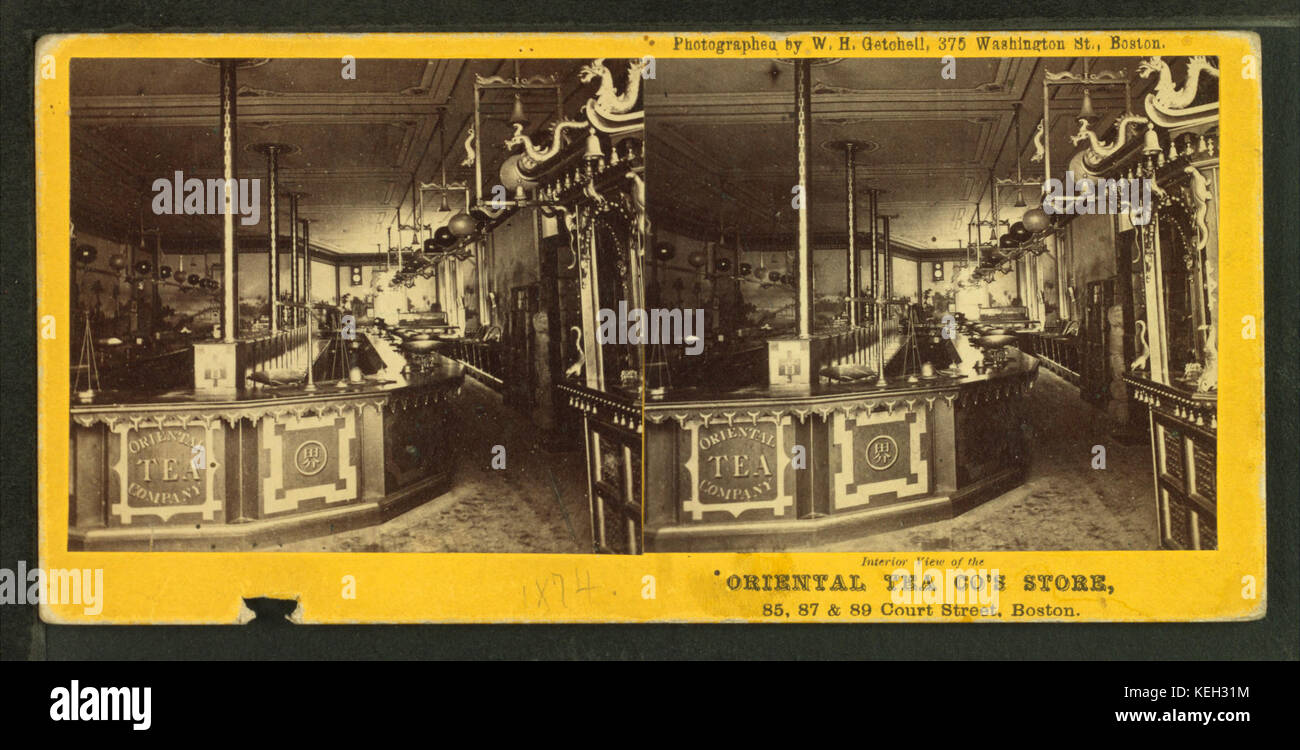 Interior view of the Oriental Tea Co's store, by W. H. Getchell Stock ...
