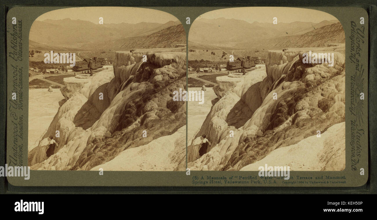 A Mountain of 'Petrified Water' Pulpit Terrace and Mammoth Spring Hotel ...