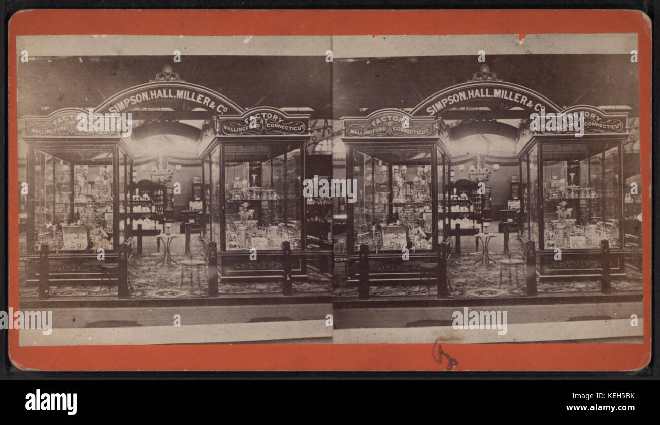 An exhibit of Simpson, Hall, Miller & Co. merchandise at a fair, by ...