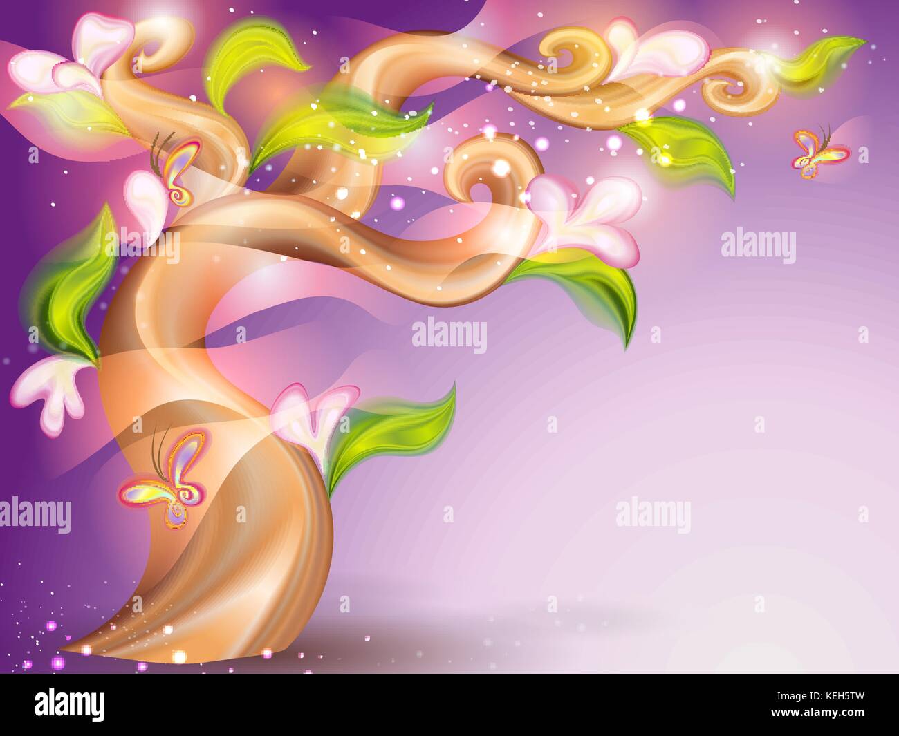 Spring tree at the twilight Stock Vector Image & Art - Alamy