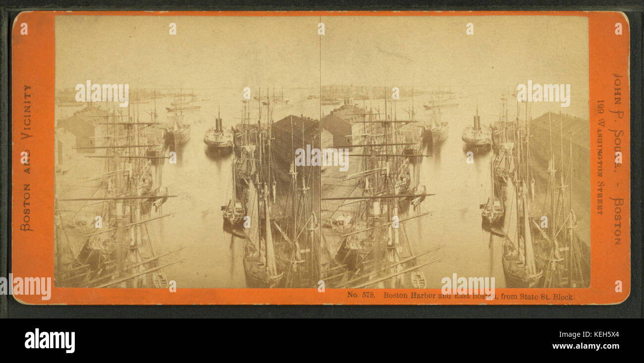 Boston harbor and East Boston from State St. block, by Soule, John P ...