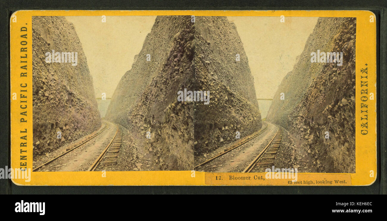 Bloomer Cut, 63 feet high, looking West, by Hart, Alfred A., 1816 1908 ...