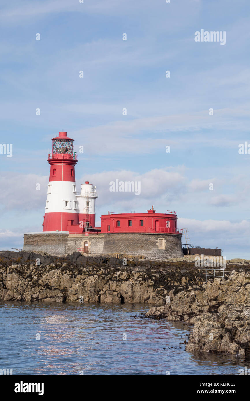 Longstone lighthouse on the Farne Islands, Northumberland, England, UK ...