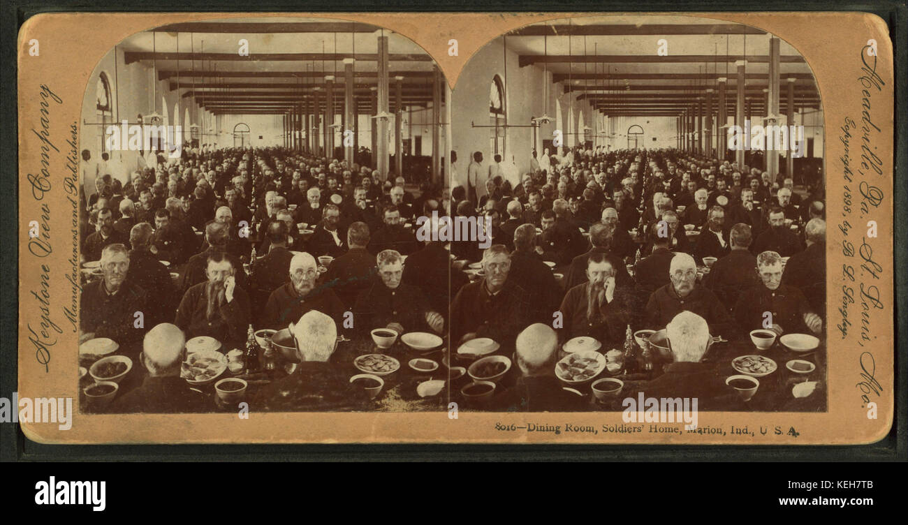 Dining room, Soldiers' Home, Marion, Ind., U.S.A, by Keystone View ...