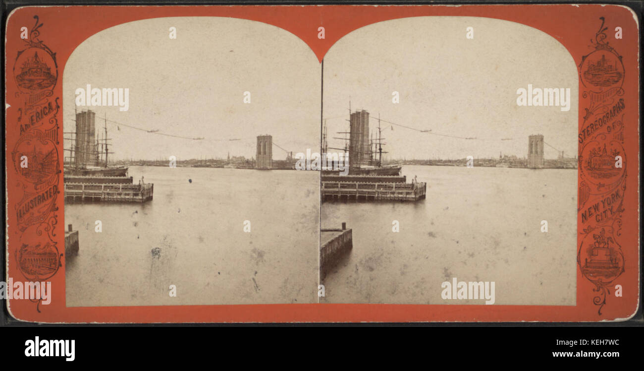 East River bridge towers, from Robert N. Dennis collection of ...