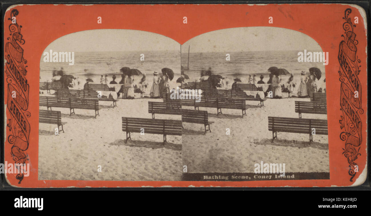Bathing scene, Coney Island, from Robert N. Dennis collection of ...