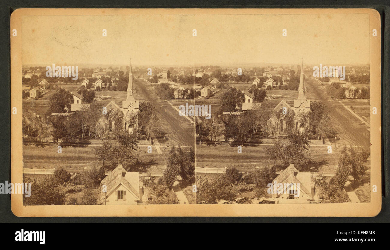 General view showing a church and homes, by Leonard & Martin Stock ...